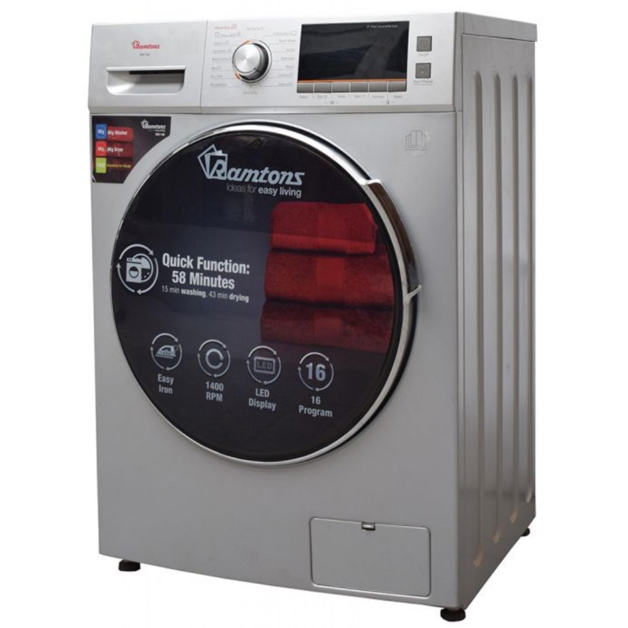 Ramtons 8Kg Front Load Fully-Automatic Combo Washer & Dryer - Lipa pole ...