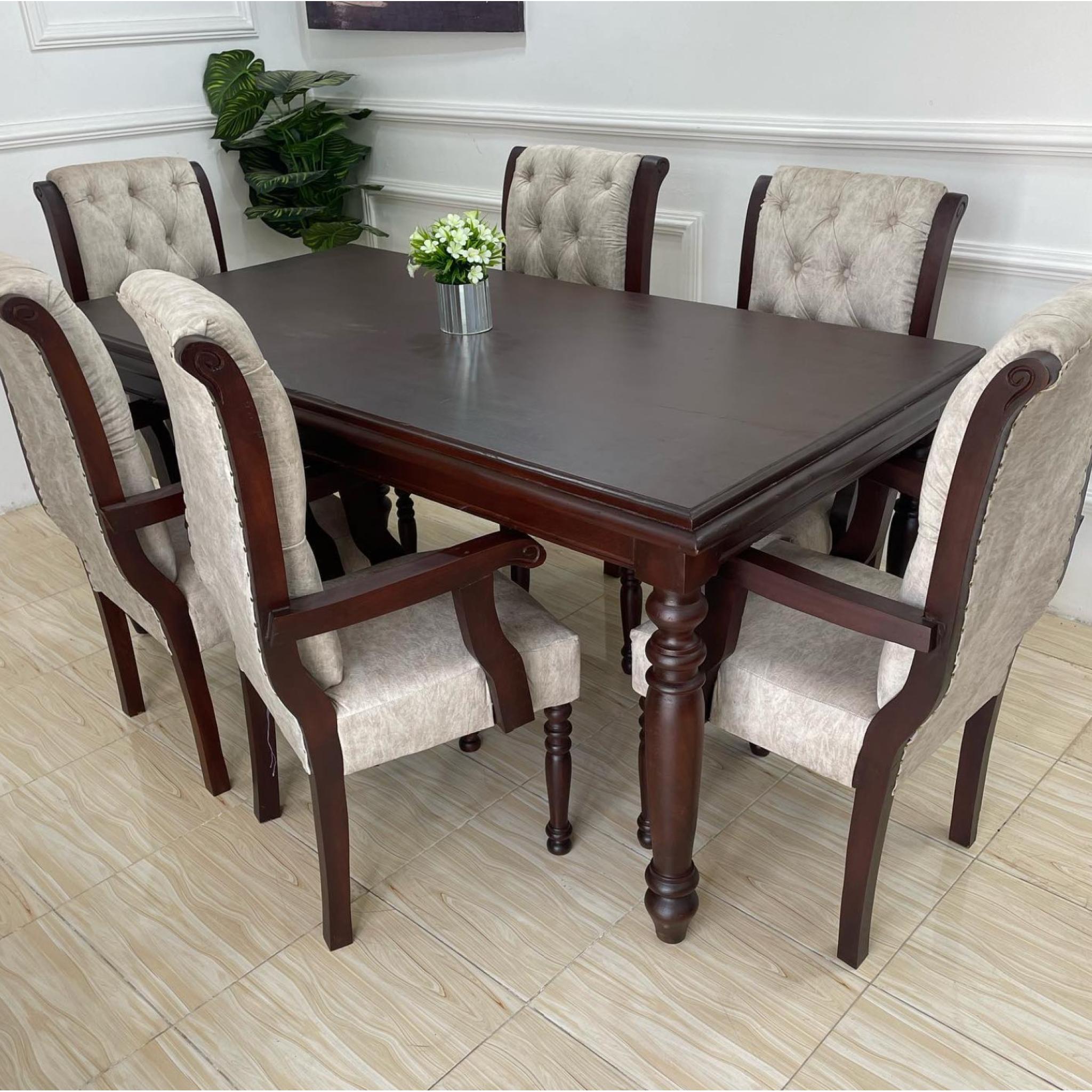 Wooden 6 Seater Dinning Table Set – Code: 89 - Lipa pole pole by ...