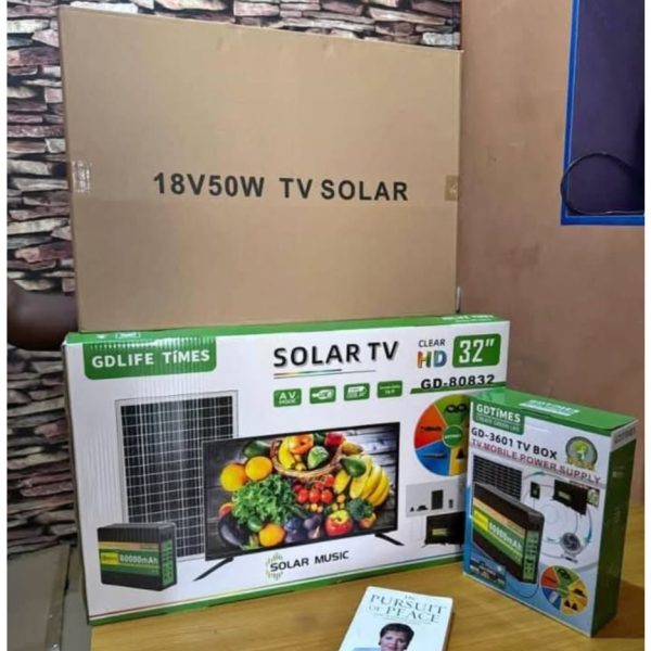 GDLIFE Times 32 Inch Solar TV Kit with Panel, Battery, TV Box & Accessories - Lipa pole pole by ...